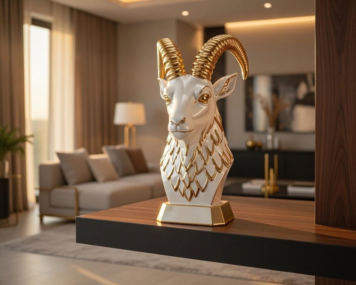 Mountain Goat Head Bust: 3D Printable Animal Sculpture (STL File) - Etsy