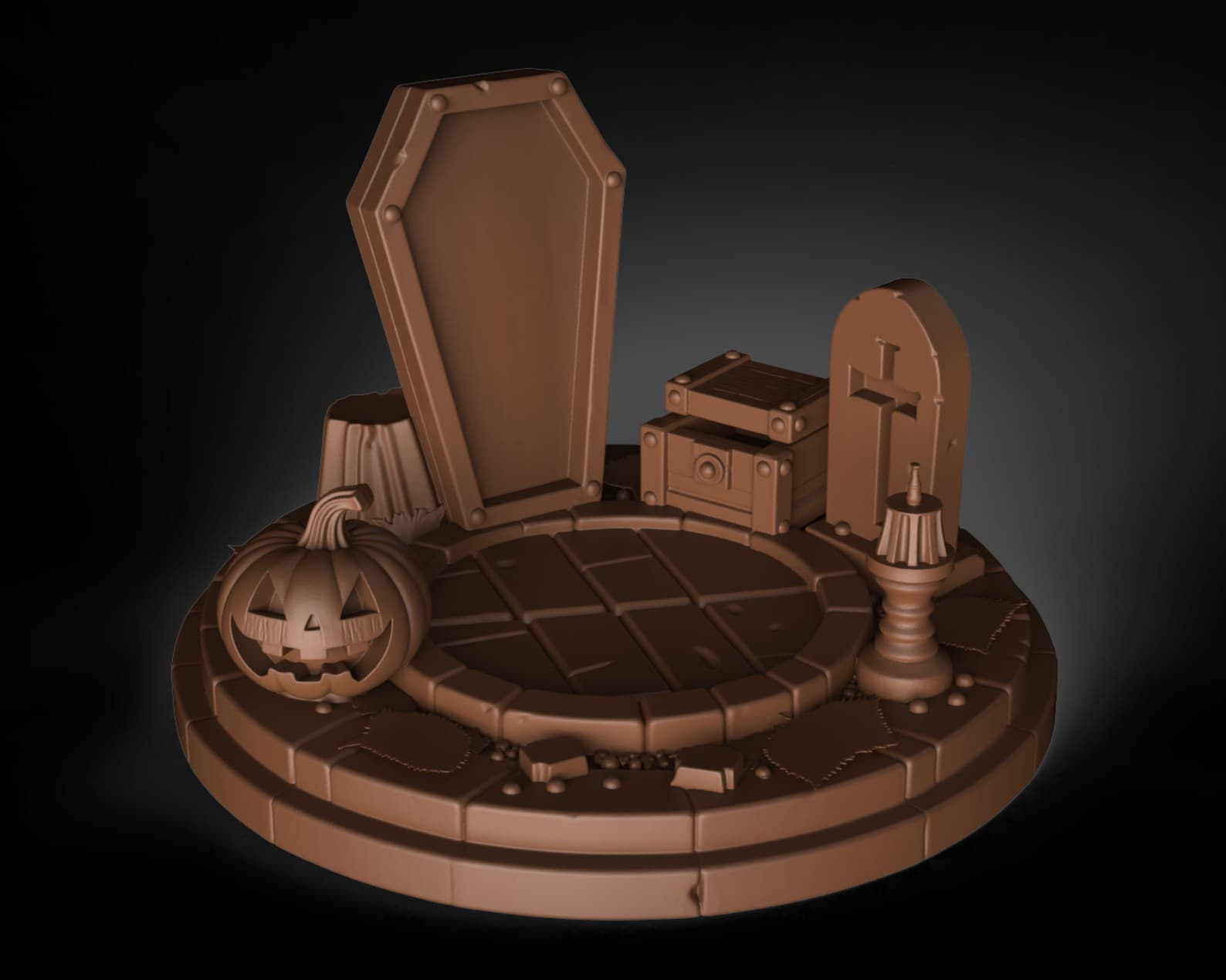 Pumpkin Graveyard Base Halloween Diorama Stand STL - Etsy