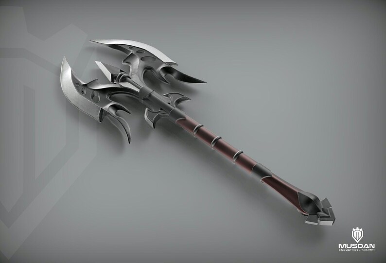 Hellforged Twin-blade Axe – Fantasy 3D Printable Weapon – Special ...