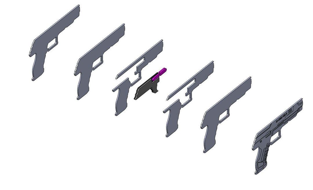 Laser-cut Rubber Band Gun – DXF Files for 3mm MDF - Etsy