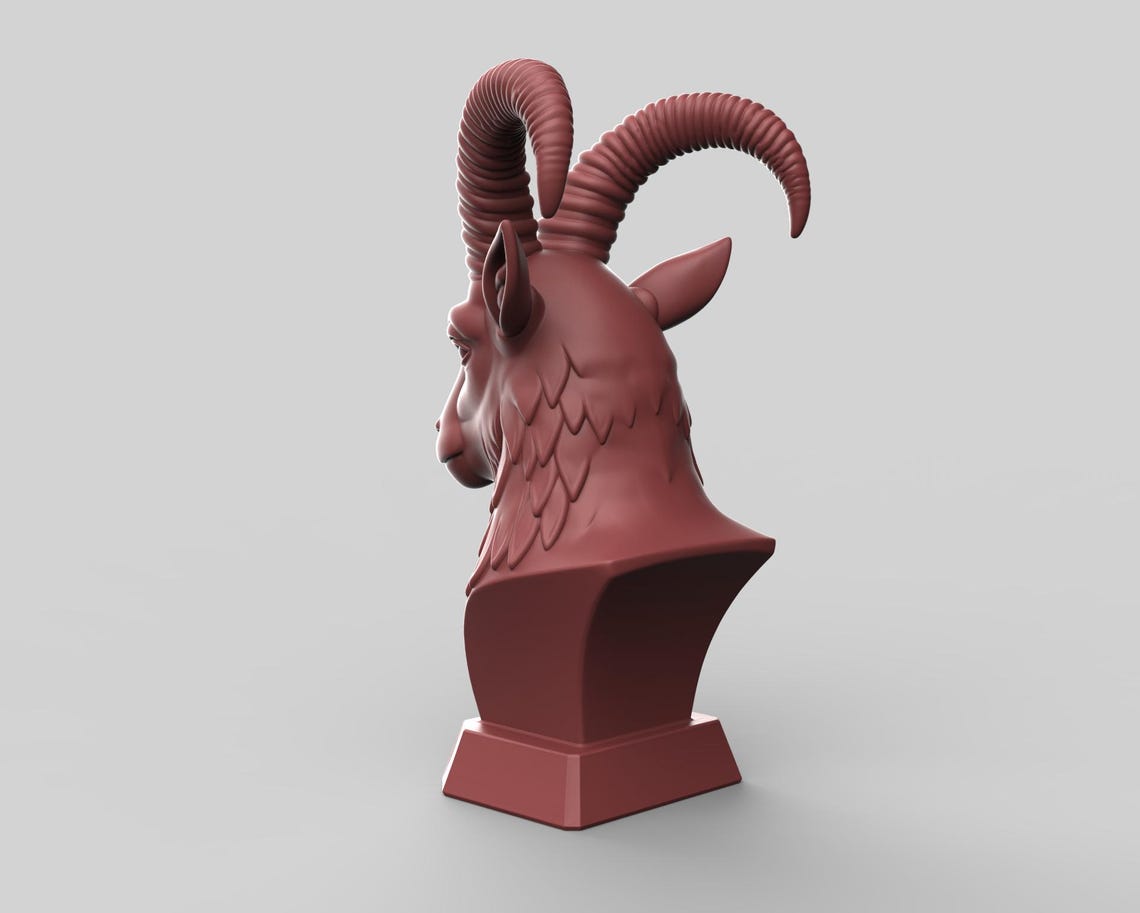 Mountain Goat Head Bust: 3D Printable Animal Sculpture (STL File) - Etsy