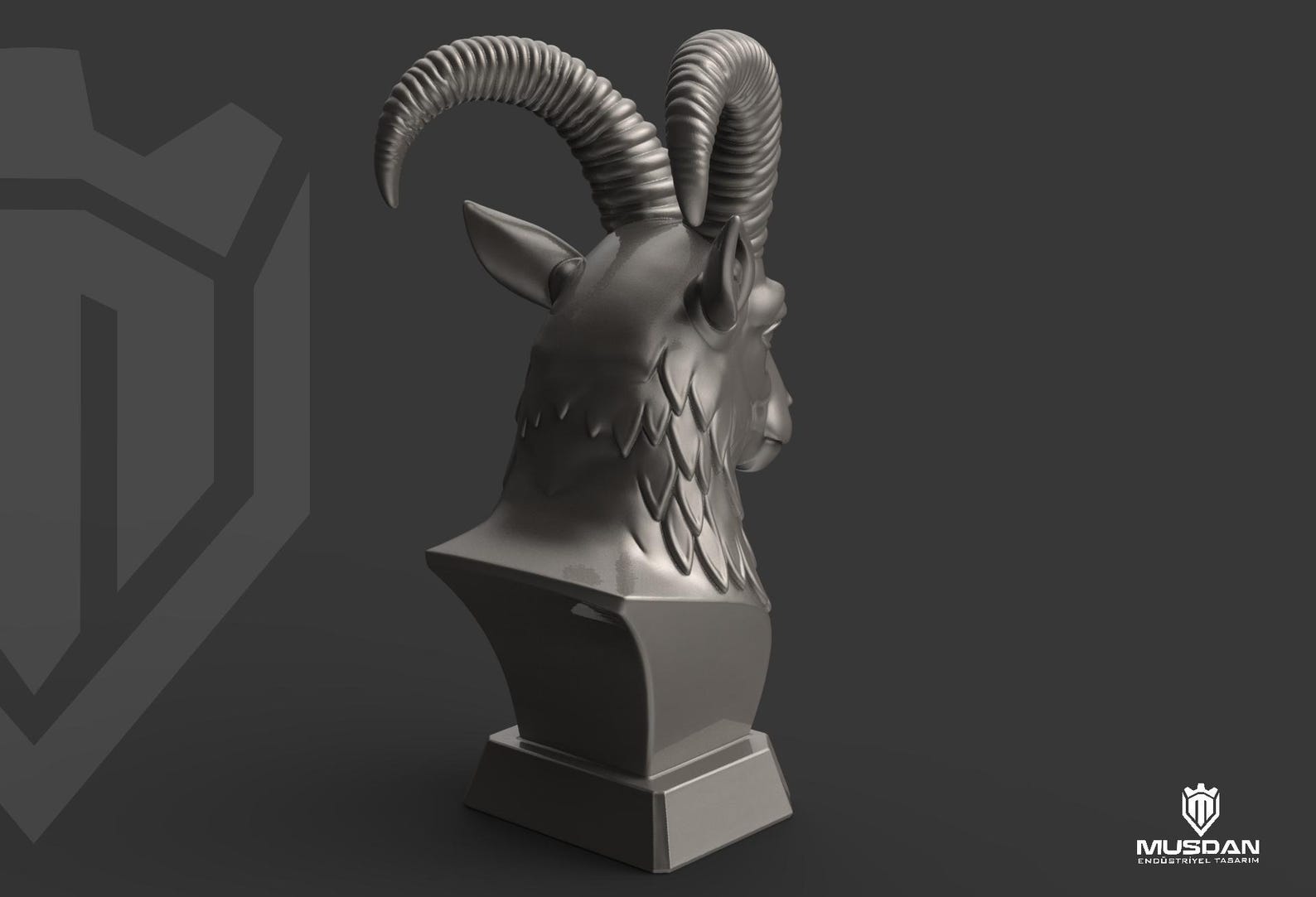 Mountain Goat Head Bust: 3D Printable Animal Sculpture (STL File) - Etsy