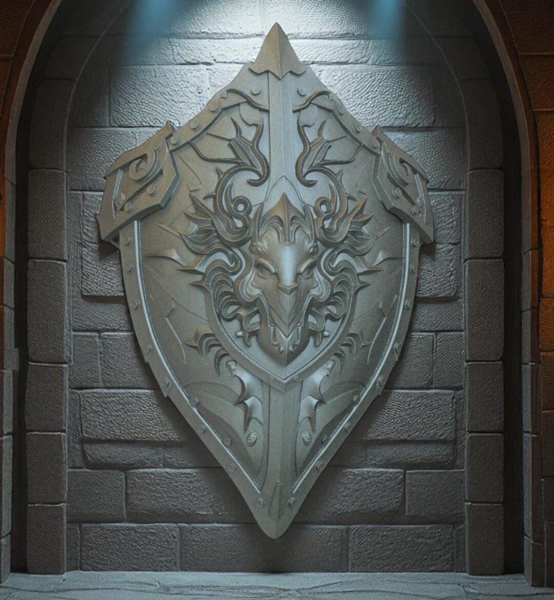 3D Printable Ornate Fantasy Shield: Medieval Warrior Cosplay Prop STL ...