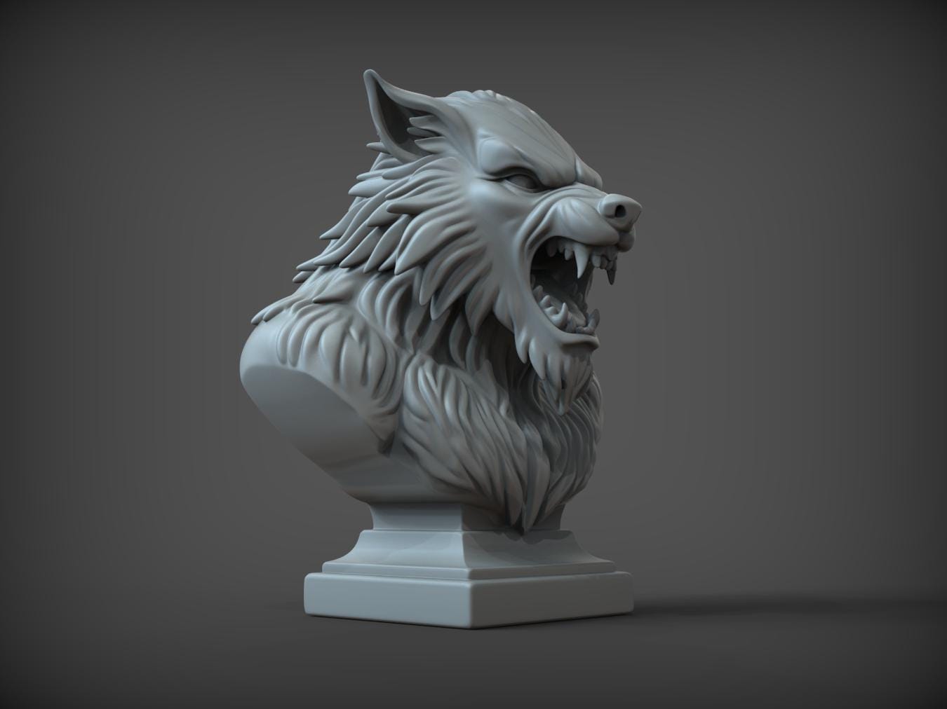 Werewolf Bust Statue – Gothic 3D Print Decor - Etsy