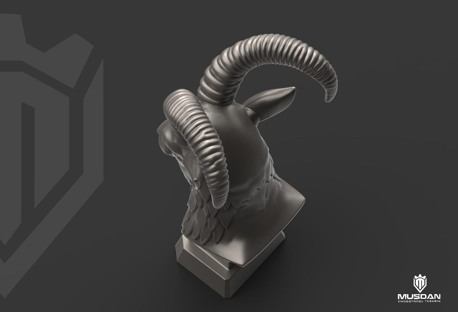 Mountain Goat Head Bust: 3D Printable Animal Sculpture (STL File) - Etsy