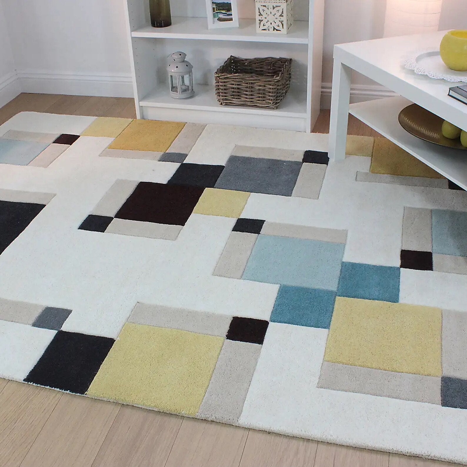 New Modern Geomatrical Rug/hand Tufted Rug /woolen Area - Etsy