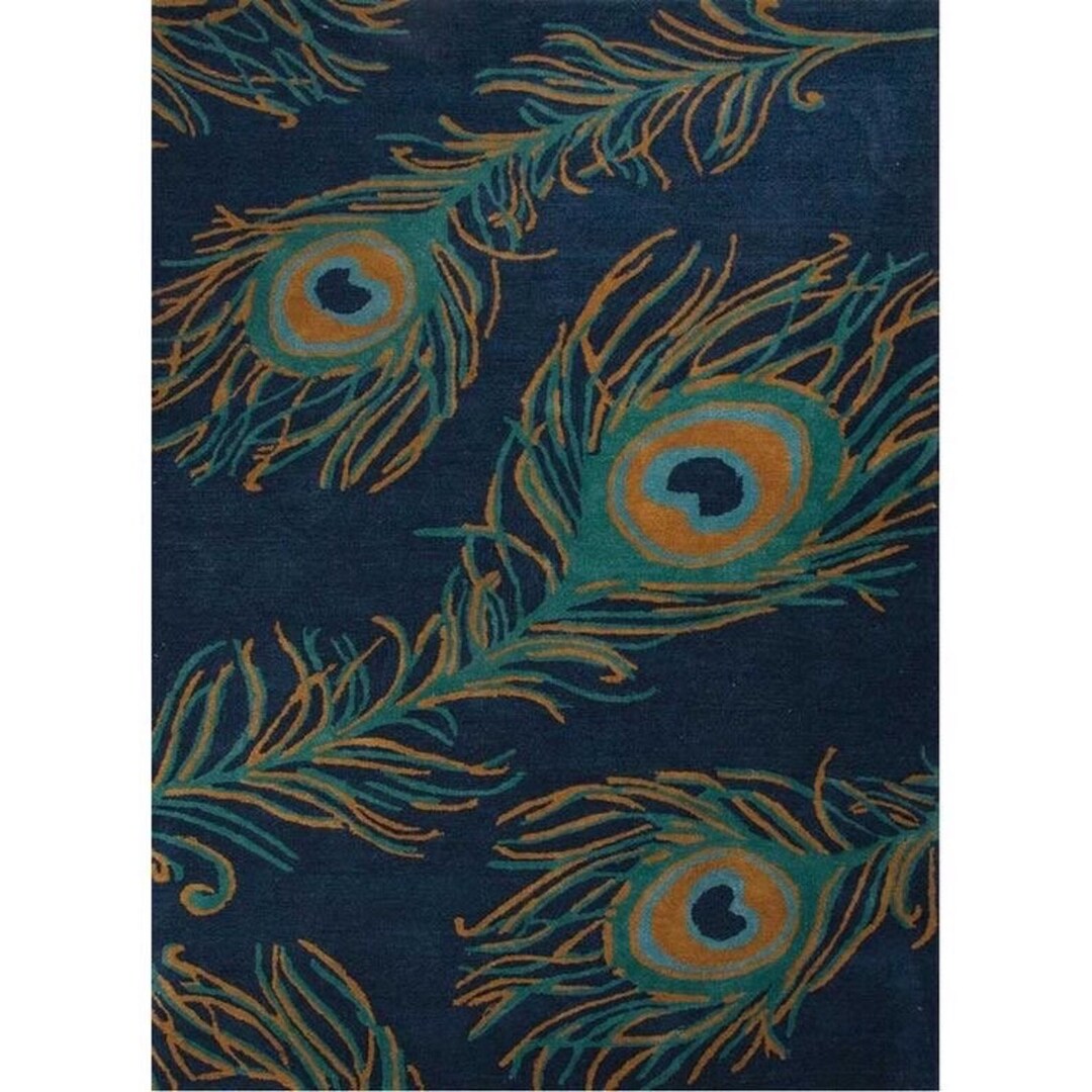 Peacock Feather Hand Tufted Woolen Area Rug for Hall Kitchen,livingroom ...
