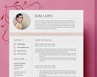 Resume Template With Photo, Professional Resume Template for Word ...