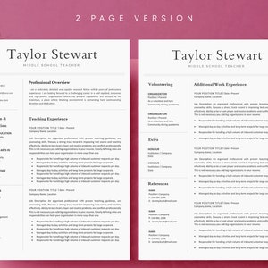 Resume Template Minimalist, Professional Modern Resume Template Word ...