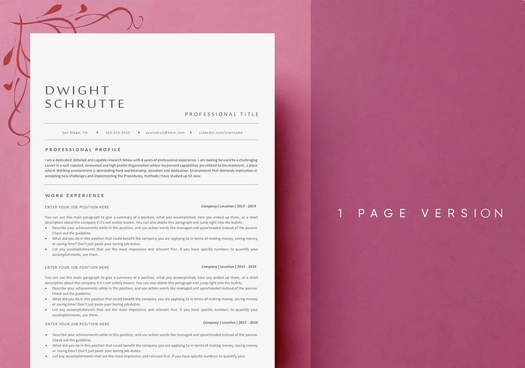 ATS Resume Template Pages, Word, Google Docs | Minimalist ATS Cv ...