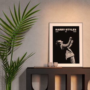 Harry Styles Concert Poster Black & White 70s Style Digital - Etsy