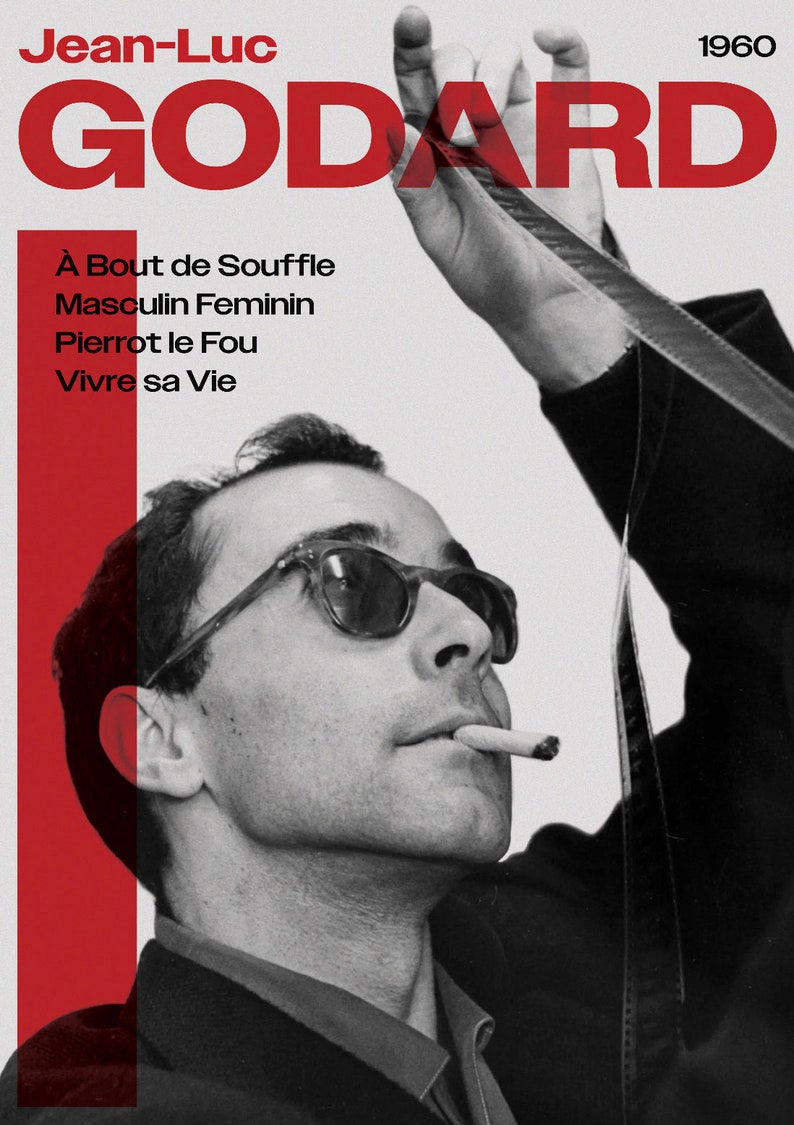 Jean-luc Godard Printable High Quality Poster | French Film Director ...