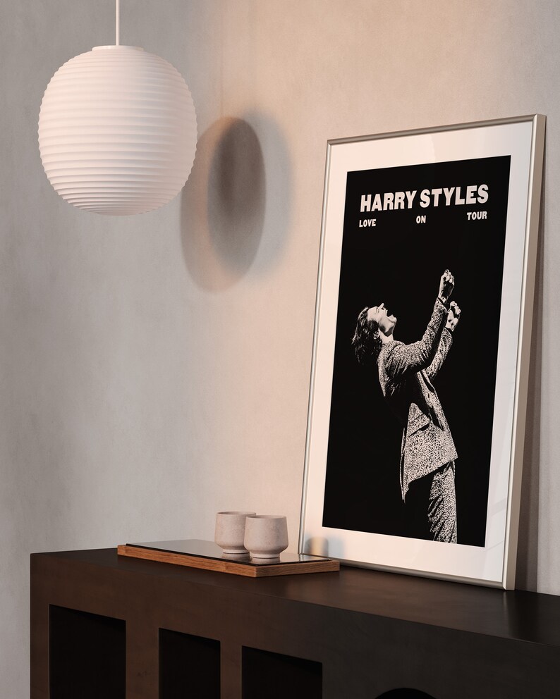 Harry Styles Concert Poster Black & White 70s Style Digital - Etsy