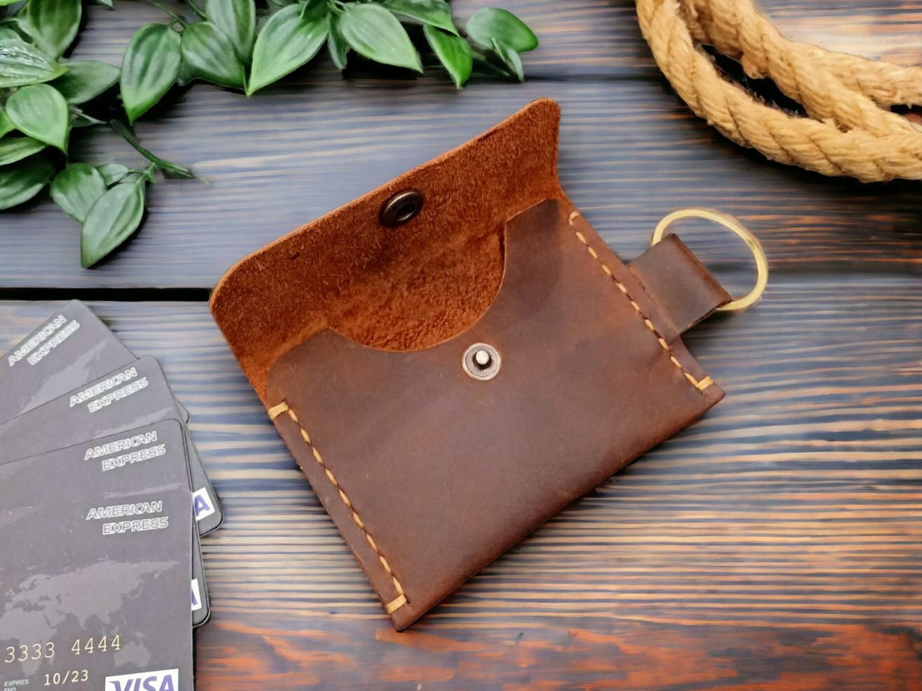 Keychain Wallet Credit Card Holder Case Change Coin Purse - Etsy