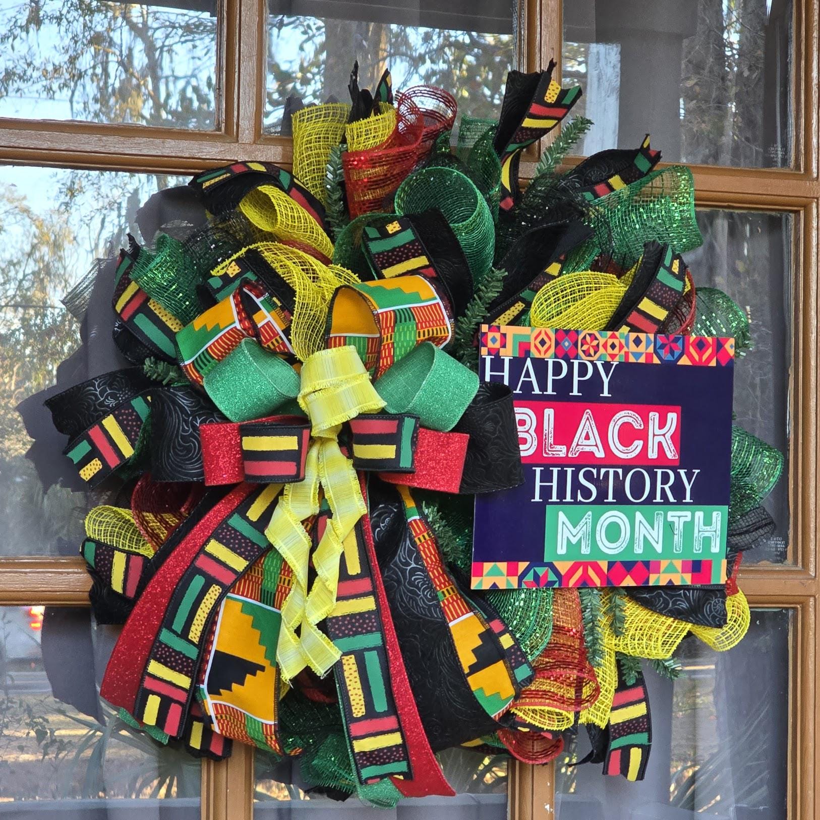 Black History Month Wreath: Colorful Abstract Front Door Decor - Etsy