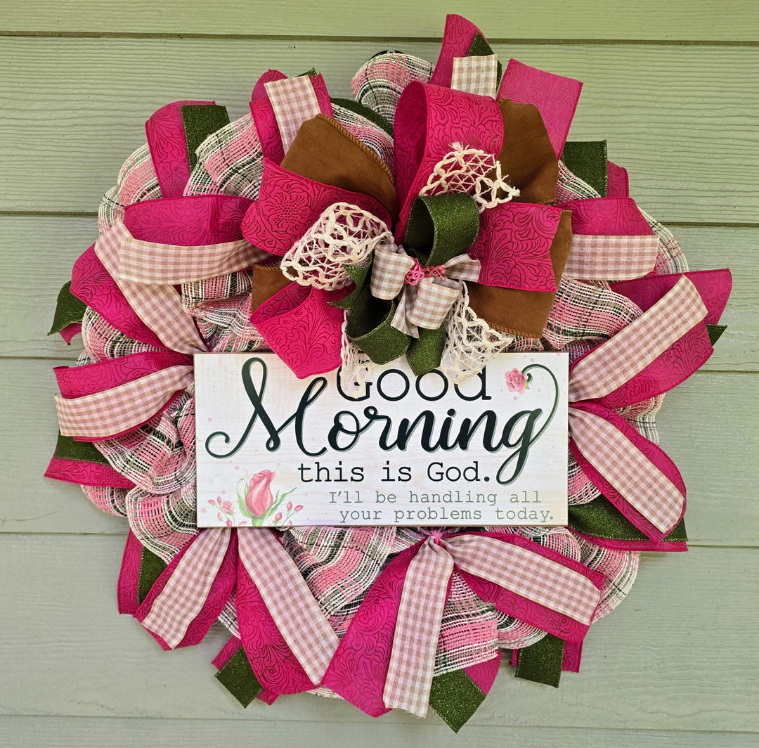 Good Morning Wreath/ God Wreath/ Blessings Decor/ Sympathy Wreath ...
