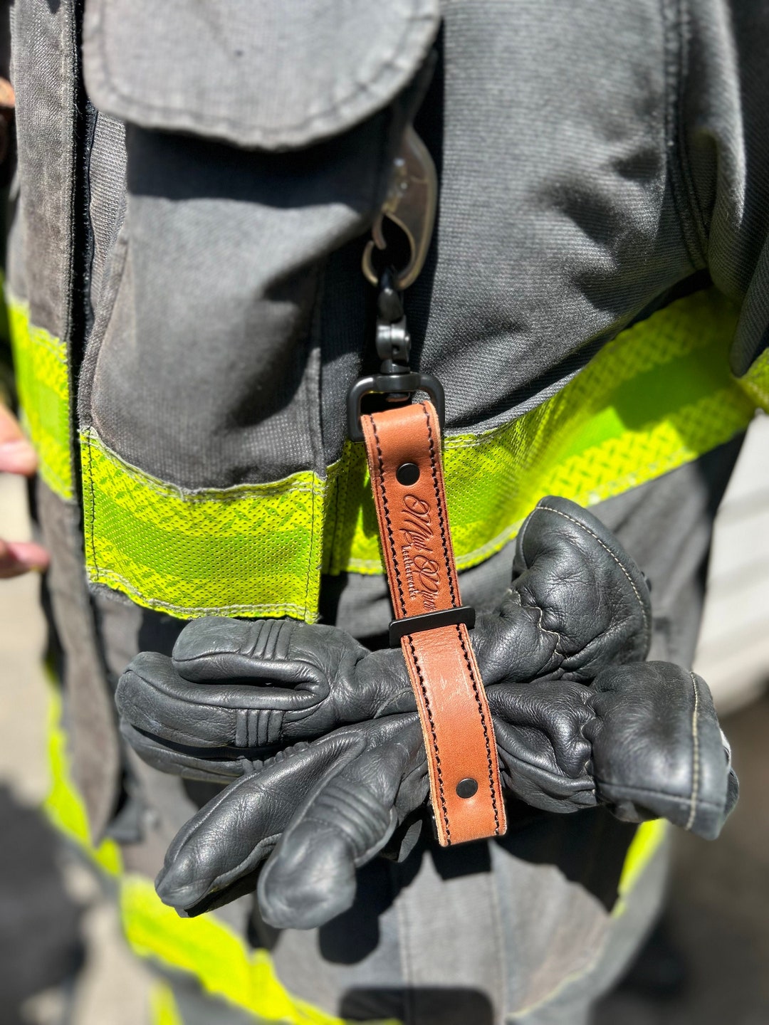 Firefighter Leather Glove Strap (9" Inch) - Etsy