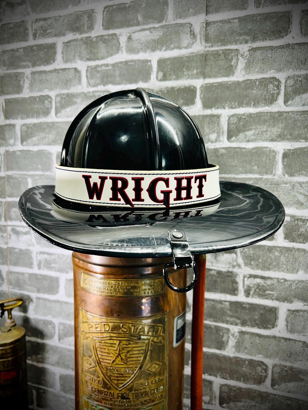 Custom Firefighter WHITE Leather Helmet Band - Etsy