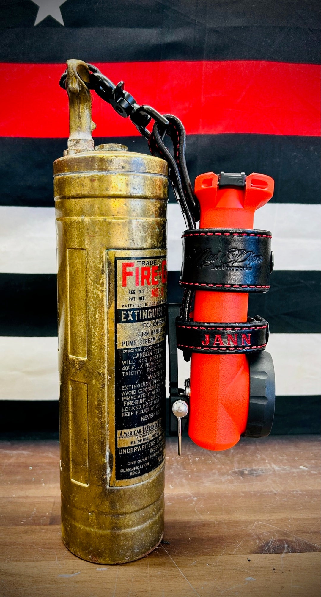 Personalized Firefighter Inverted Leather Flashlight Holder - Etsy