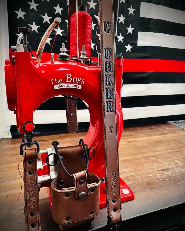 Firefighter / EMS Radio Strap & Bucket / Holster brown Leather full Set ...