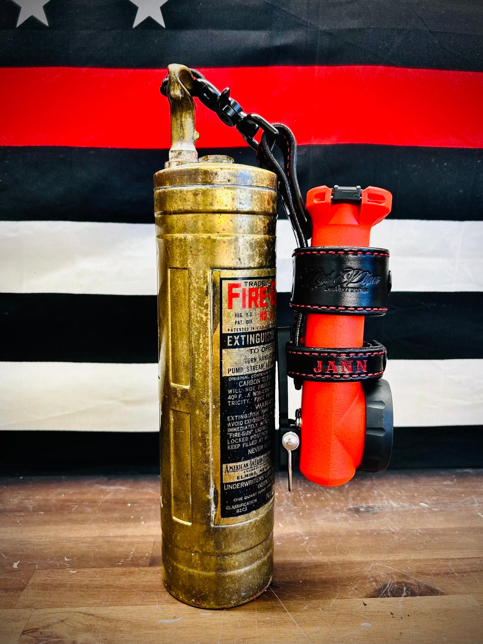 Personalized Firefighter Inverted Leather Flashlight Holder - Etsy