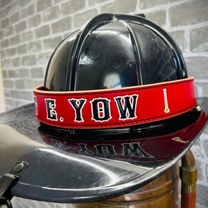 Custom Firefighter RED Leather Helmet Band - Etsy