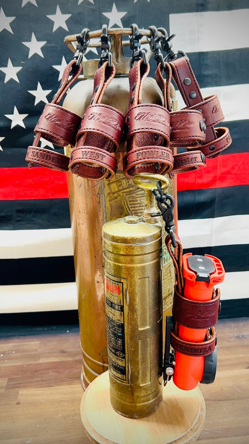 Personalized Firefighter Inverted Leather Flashlight Holder - Etsy