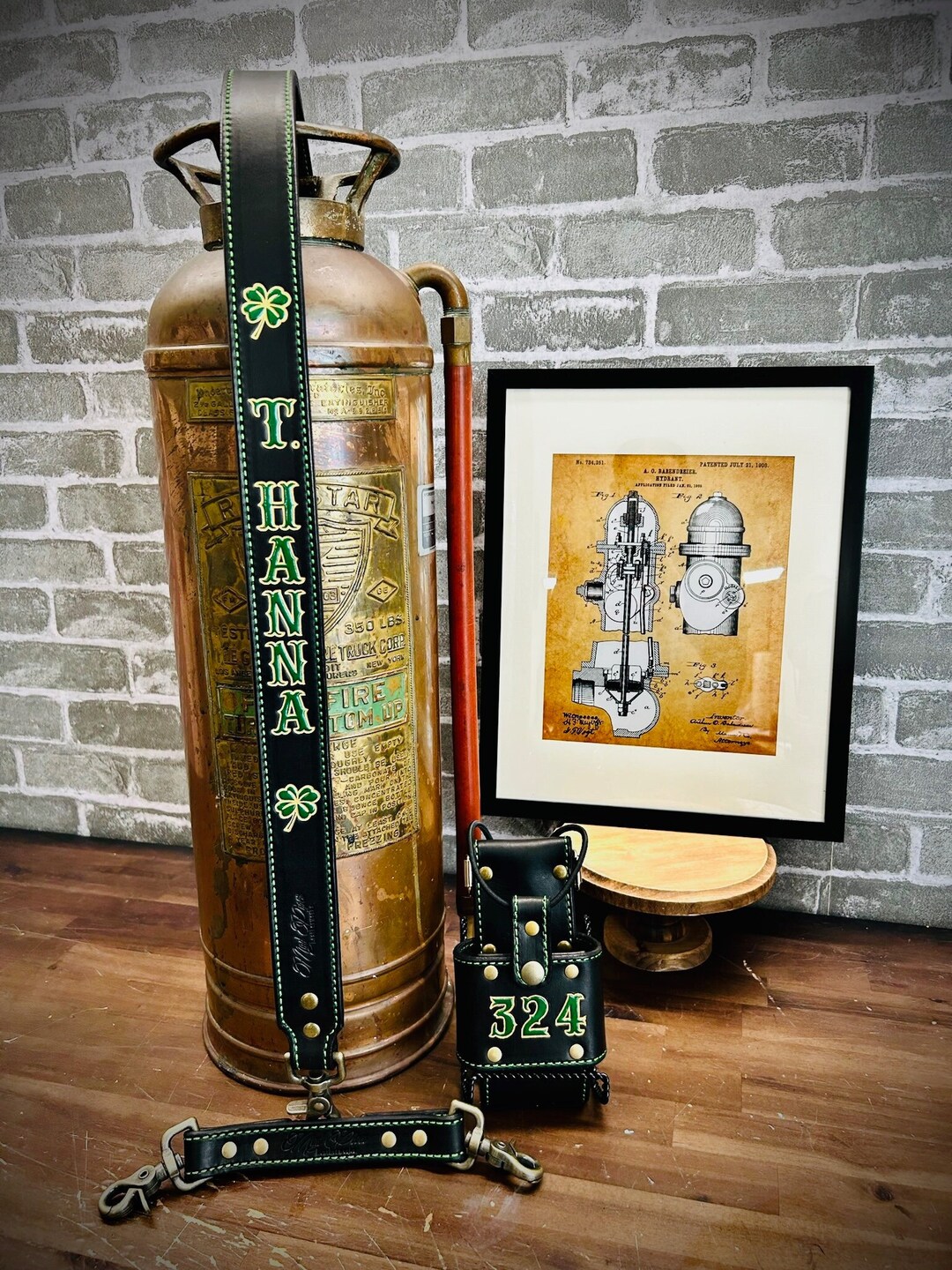 Firefighter / EMS Radio Strap & Bucket / Holster (black Leather) (full ...