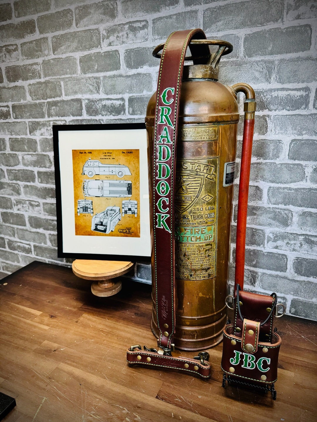 Firefighter / EMS Radio Strap & Bucket / Holster (brown Leather) (full ...