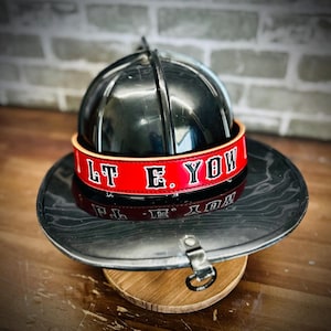 Custom Firefighter RED Leather Helmet Band - Etsy