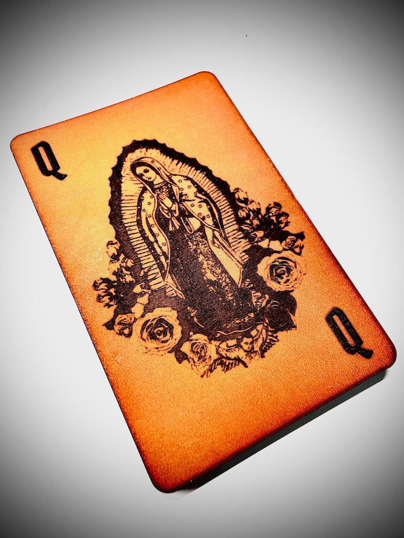 Firefighter Leather Helmet Playing Card-our Lady of Guadalupe - Etsy