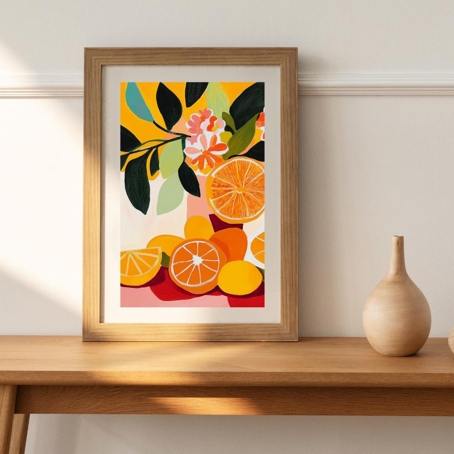 Abstract Matisse-inspired Orange Oil Painting Wall Print for Home Décor ...