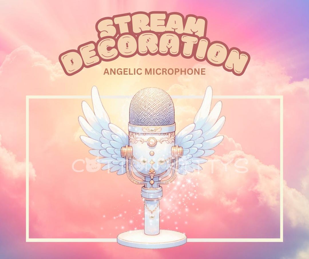 Cute Vtuber Asset - Angelic Microphone - Vtuber Microphone - Kawaii ...