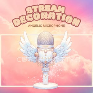 Cute Vtuber Asset - Angelic Microphone - Vtuber Microphone - Kawaii ...