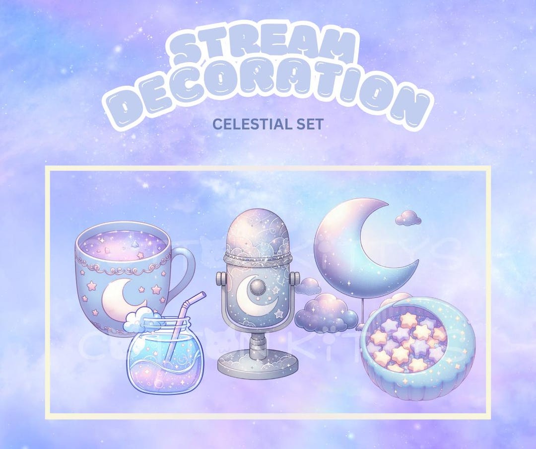 Vtuber Asset - Celestial Decoration Set - Stream Decoration - Pngtuber ...