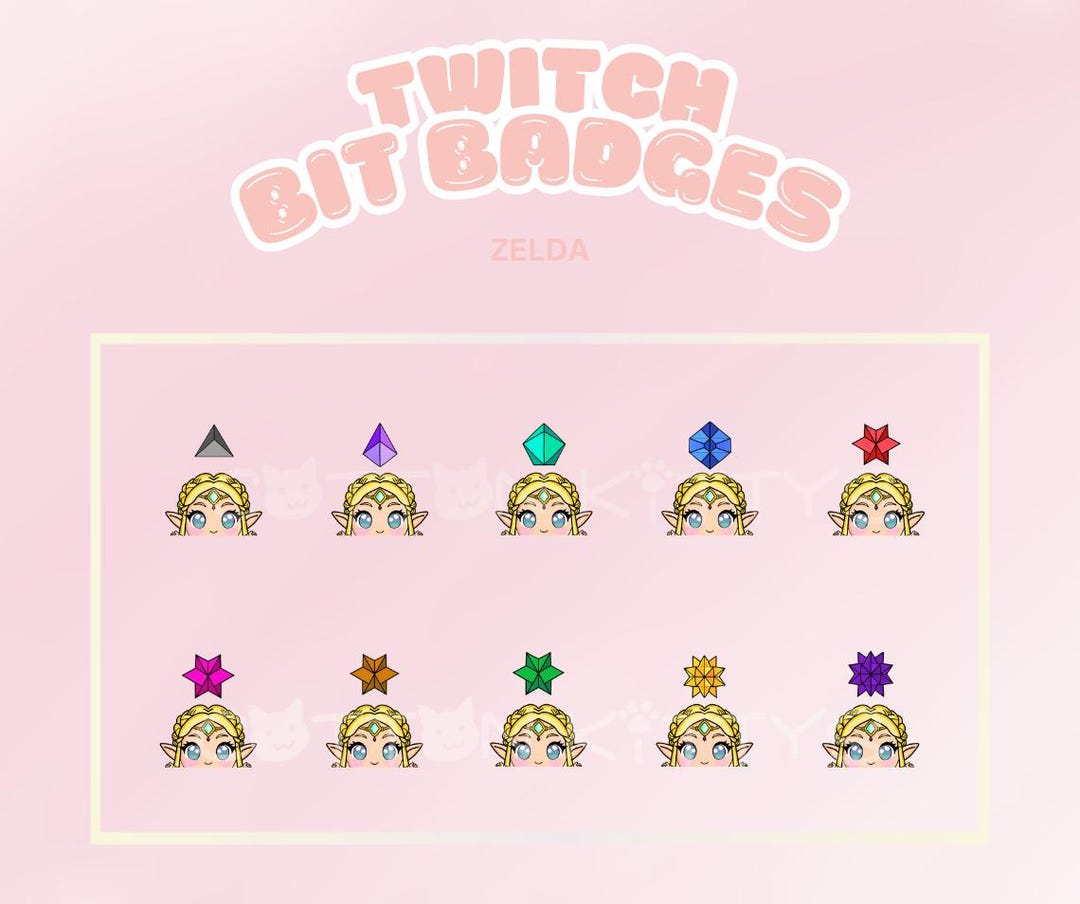 Handdrawn Zelda Inspired Bit Badges for Streaming - Twitch Bit Badges ...