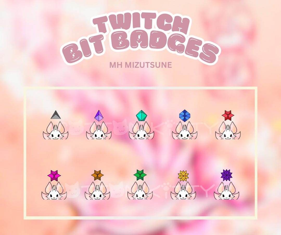 Handdrawn Mizutsune Bit Badges for Streaming - Twitch Bit Badges ...