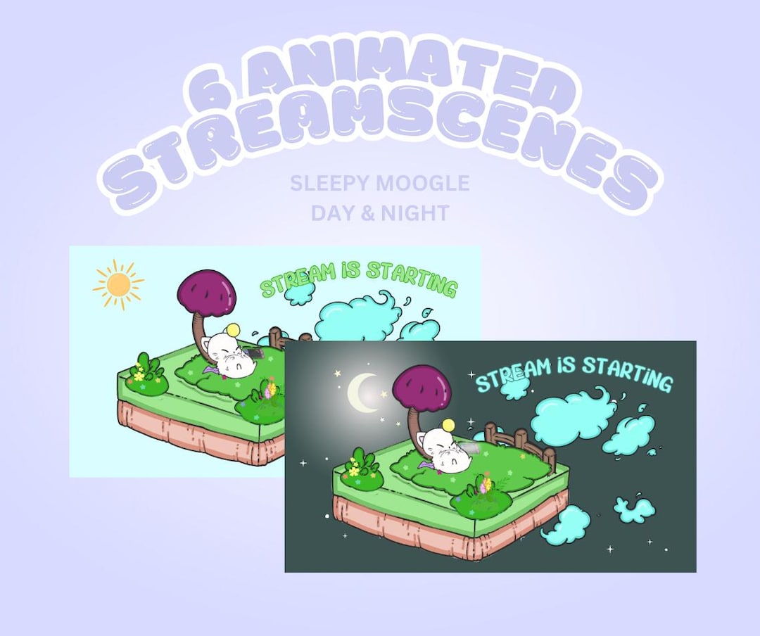 Final Fantasy Sleepy Moogle Twitch Overlay - FFXIV Inspired - Gaming ...