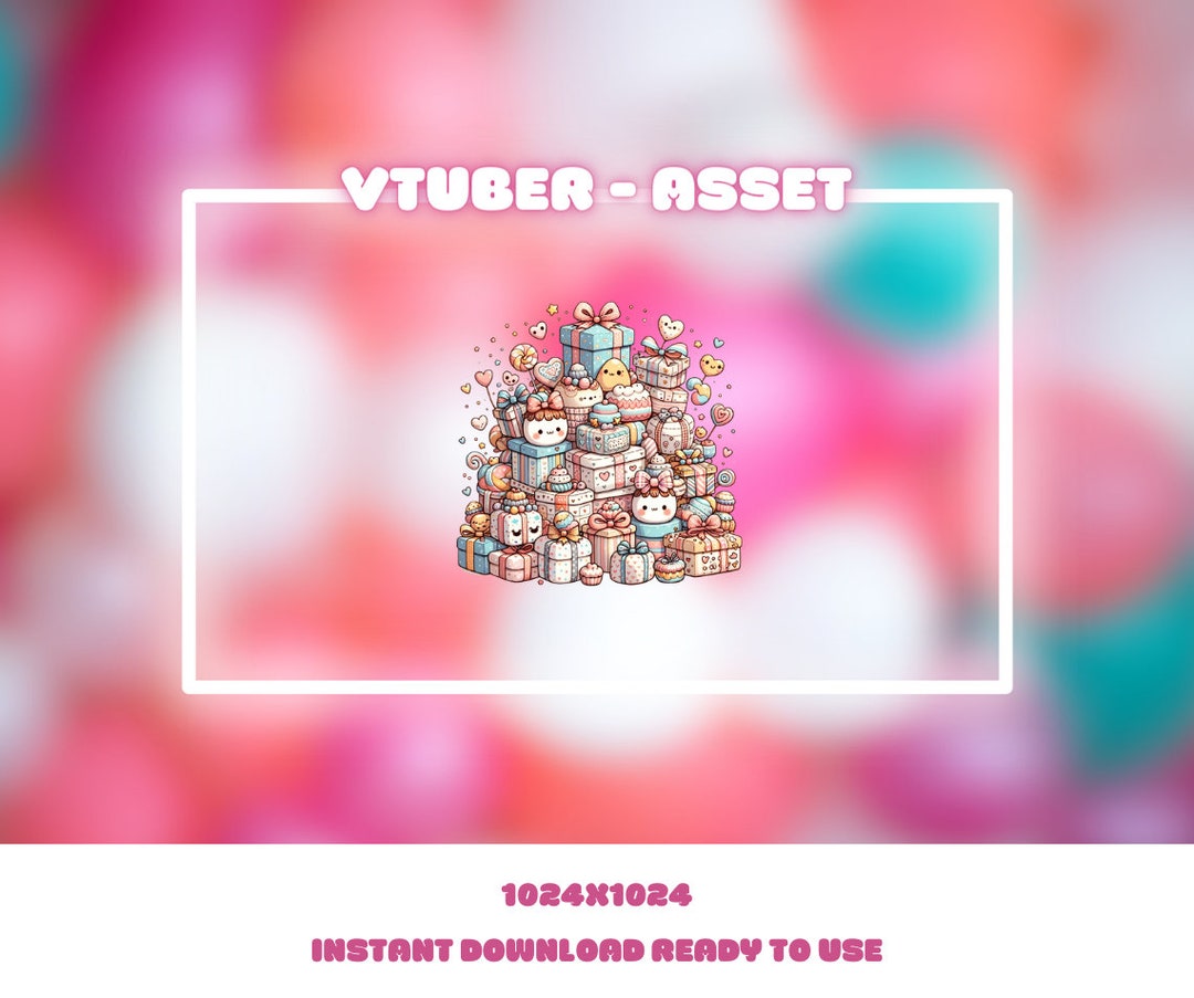 Vtuber Assets Gifts Gift Stack Birthday Kawaii Live 2D Asset Cute ...