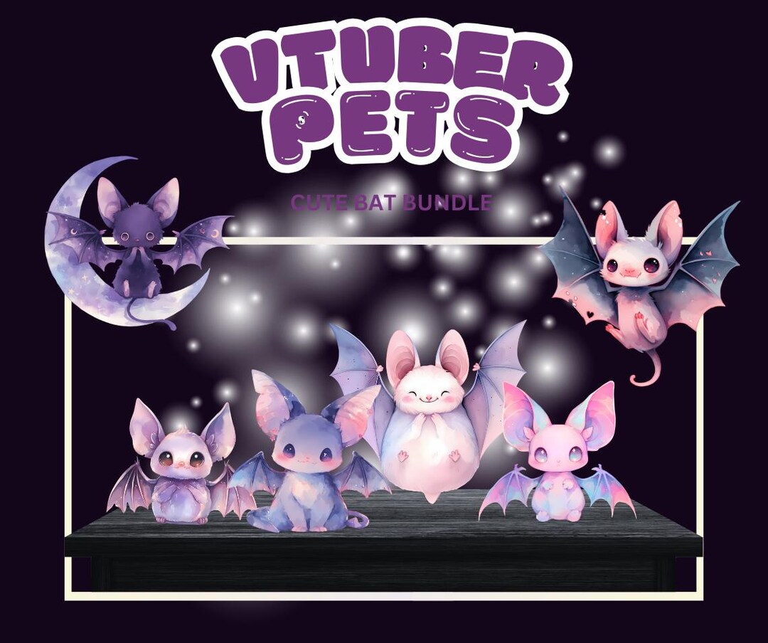 Kawaii Bat Vtuber Pets – 6 Cute Bats as Stream Decoration | Perfect for ...