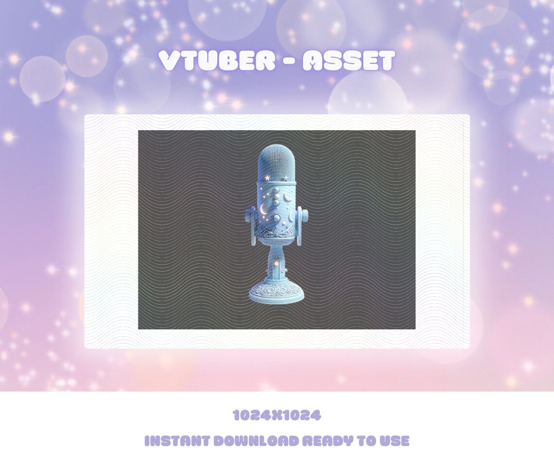 Celestial Pastel Blue Microphone Vtuber Microphone White - Etsy
