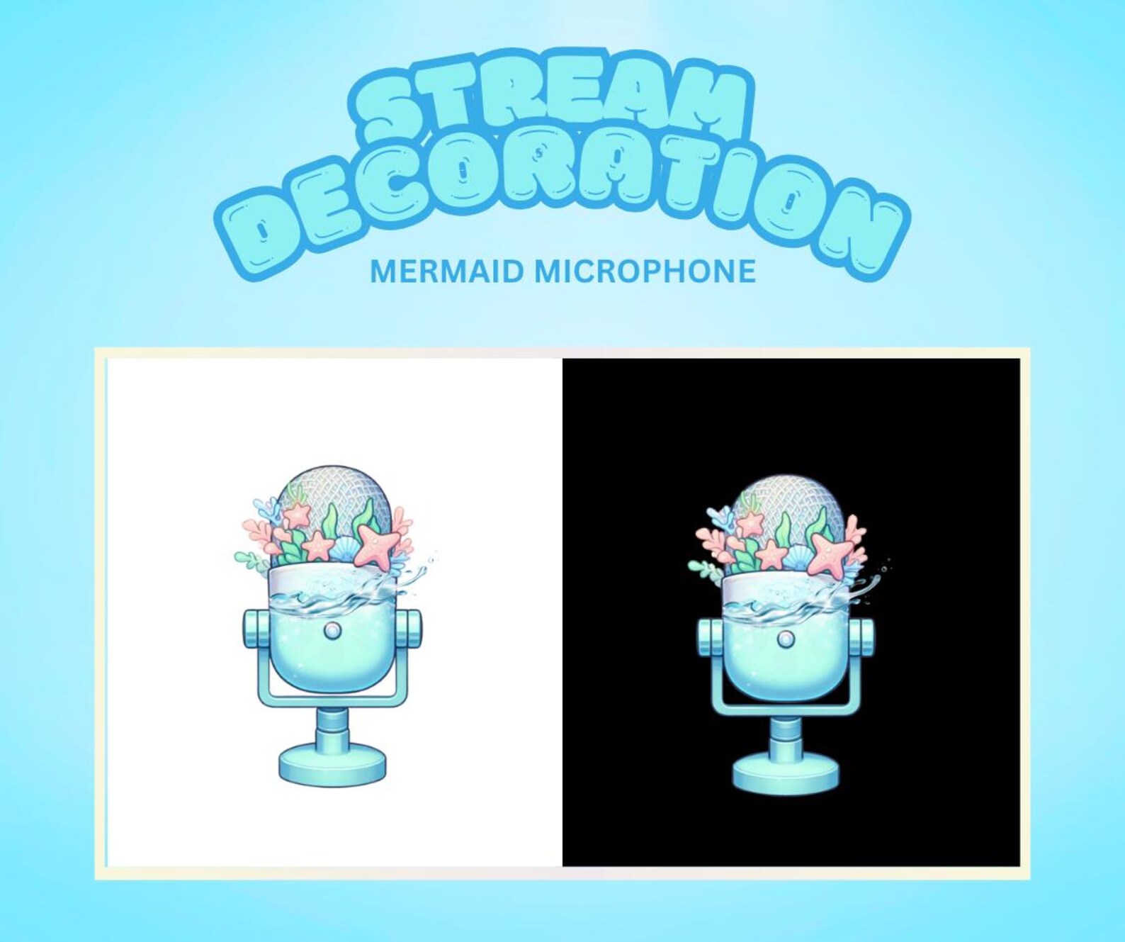 Cute Vtuber Asset - Mermaid Microphone - Ocean Inspired - Kawaii ...