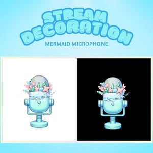 Cute Vtuber Asset - Mermaid Microphone - Ocean Inspired - Kawaii ...
