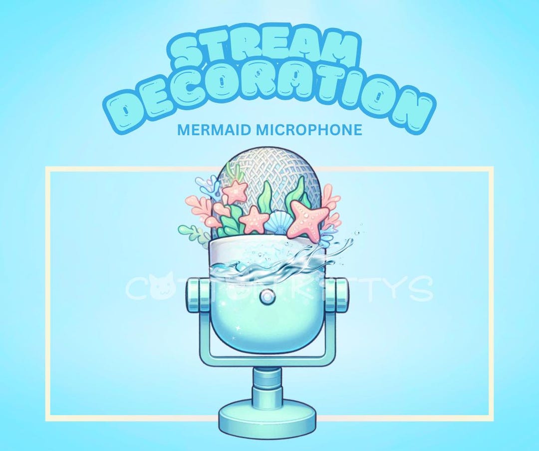Cute Vtuber Asset - Mermaid Microphone - Ocean Inspired - Kawaii ...