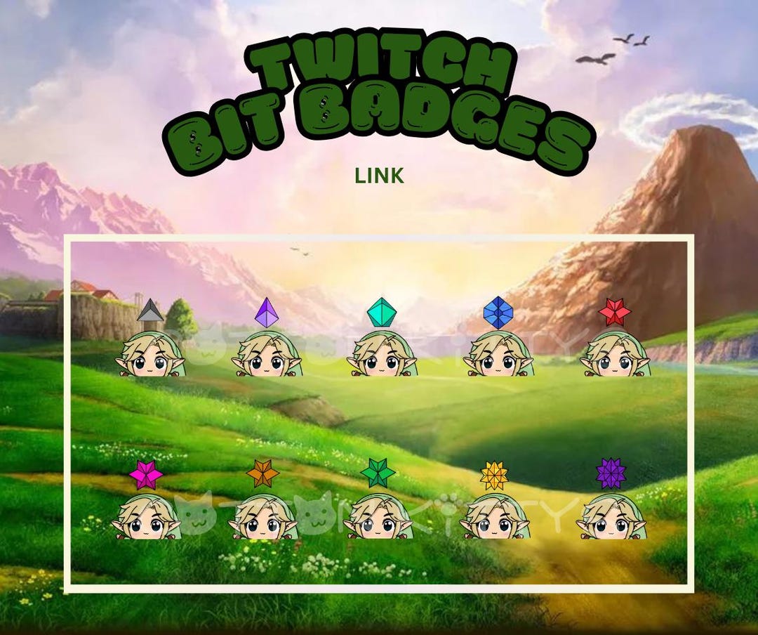 Handdrawn Link Bit Badges for Streaming - Twitch Bit Badges - Cheer Bit ...
