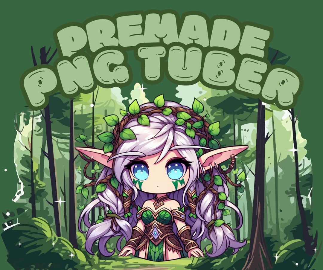 Druid Girl Premade Chibi PNG Tuber Nightelf, Highelf Pngtuber Avatar ...