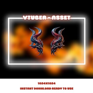 Vtuber Dragon Horns Assets Bach Decorations Live 2D Asset Horns Set ...
