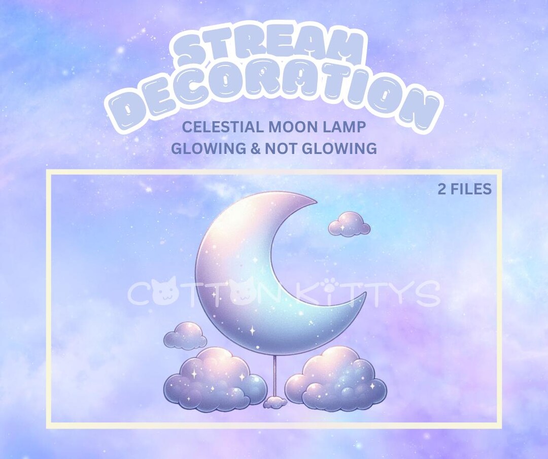 Cute Vtuber Asset - Celestial Moon Lamp - Vtuber Stream Decoration ...