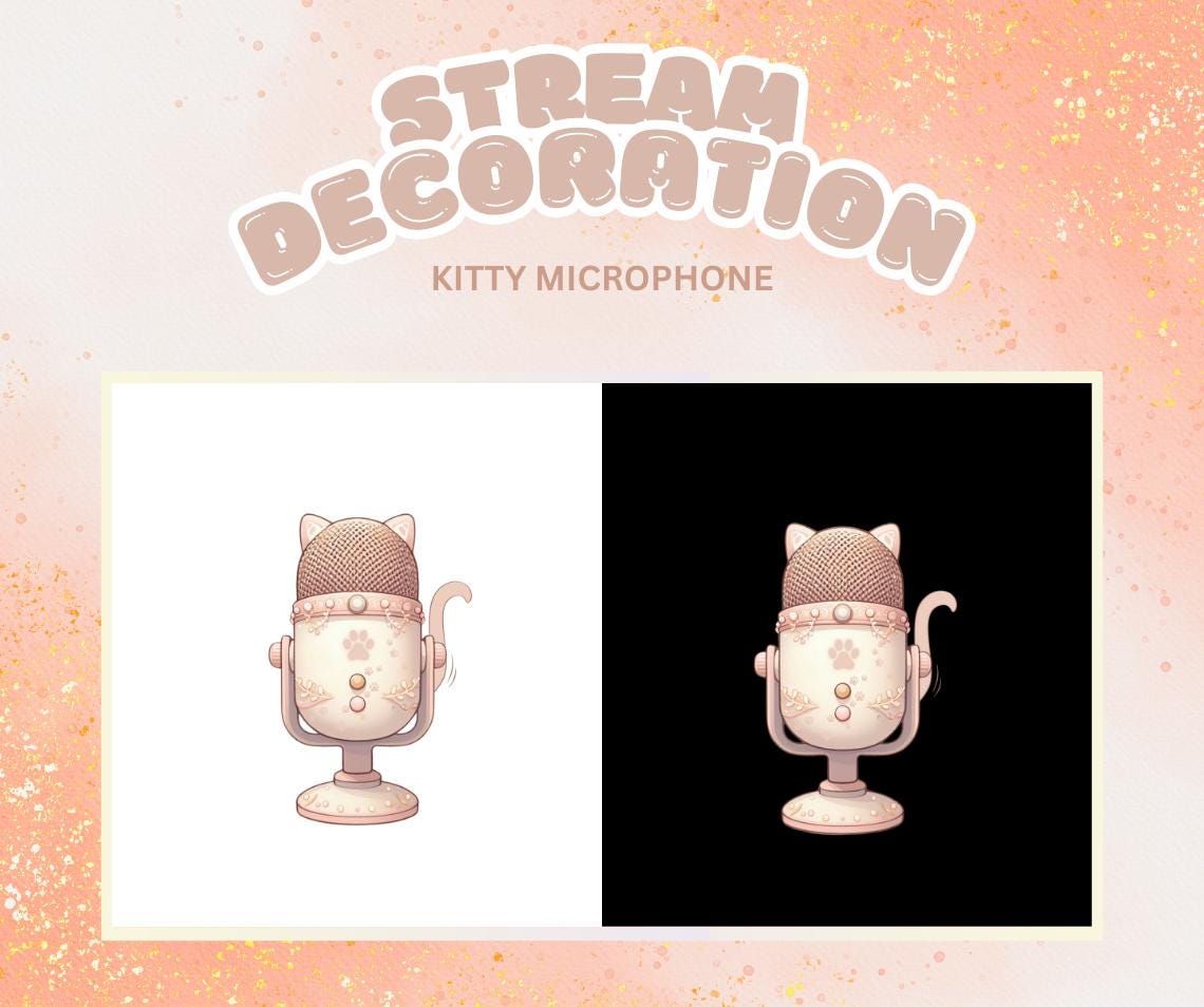 Cute Vtuber Asset -cat Paw Microphone - Vtuber Microphone - Kawaii ...
