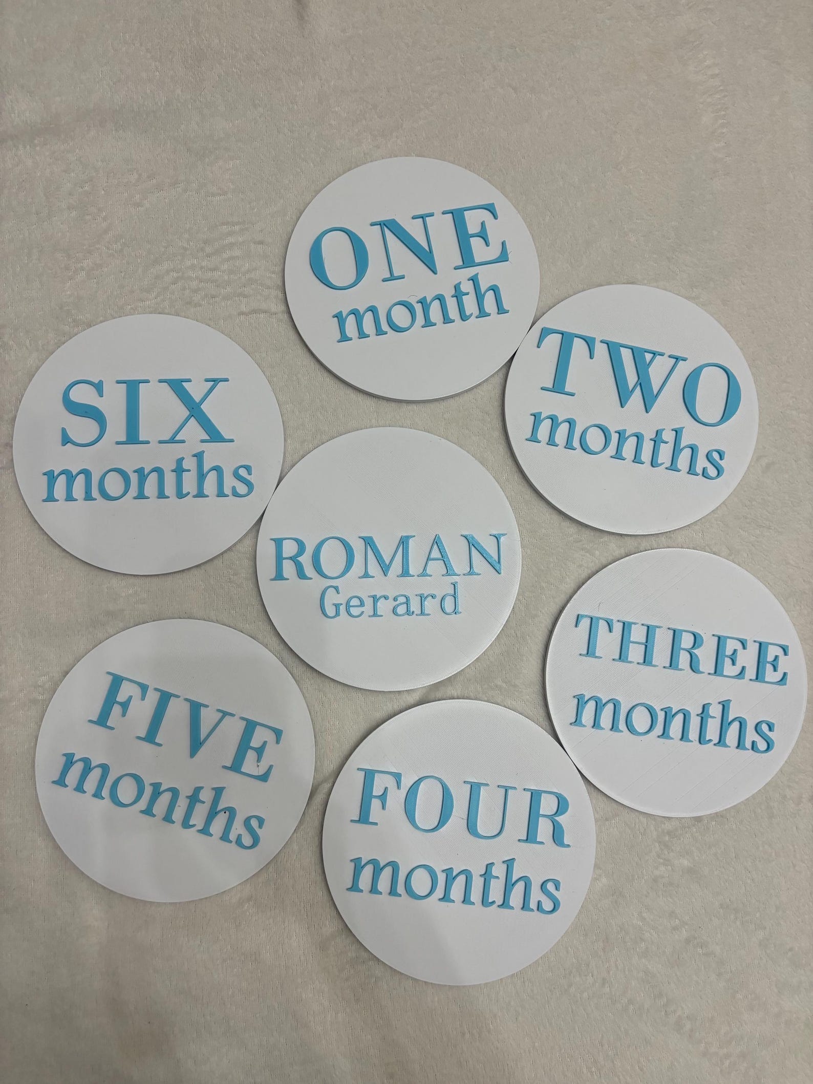Custom Baby Name & 12 Month Countdown 3D Print Circle Discs - Etsy